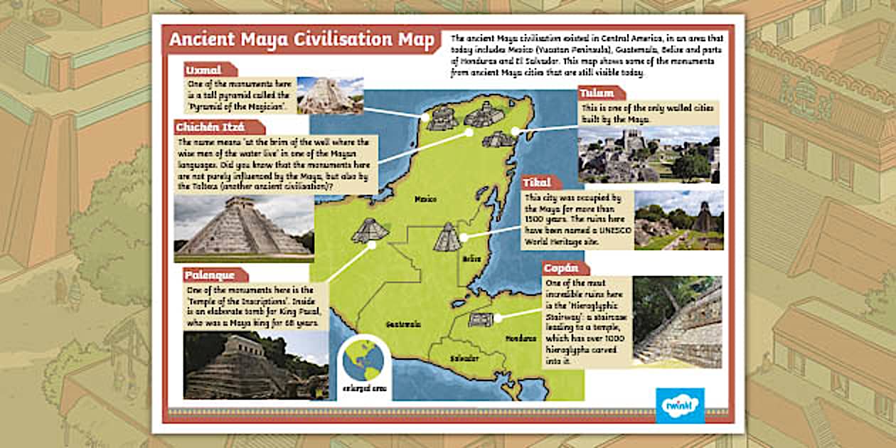 KS2 Ancient Maya Civilisation Map | Twinkl Originals